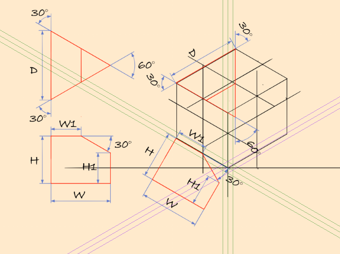 Isometric Drawing With Orthographic View