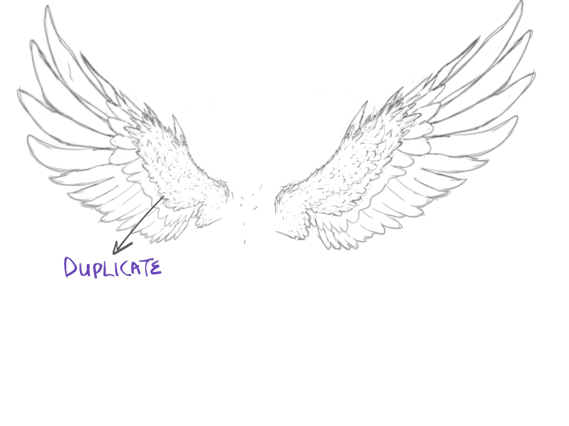 Anime Angel Wings Side View