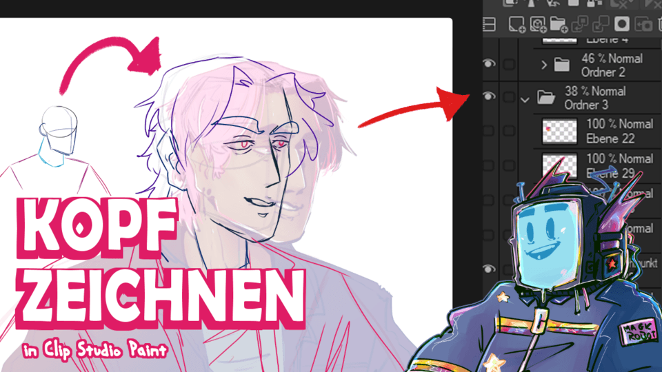 „Beginner Tutorial“ #2: Kopf Zeichnen | Anfänger+ | Tutorial auf Deutsch - Tipps und Tricks fürs ...
