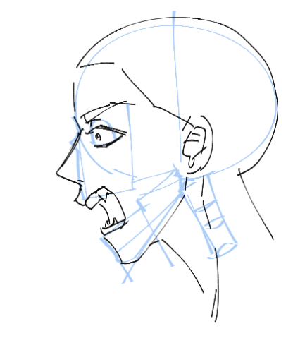 Angry Face Drawing Side View