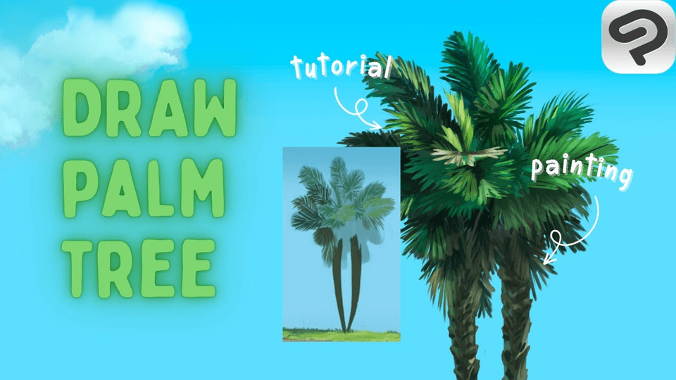 วิธีวาดต้นปาล์มใน Clip Studio Paint "บทเรียนการวาดภาพ #9" โดย Ikhwalriza - สร้างผลงานที่ดี ...