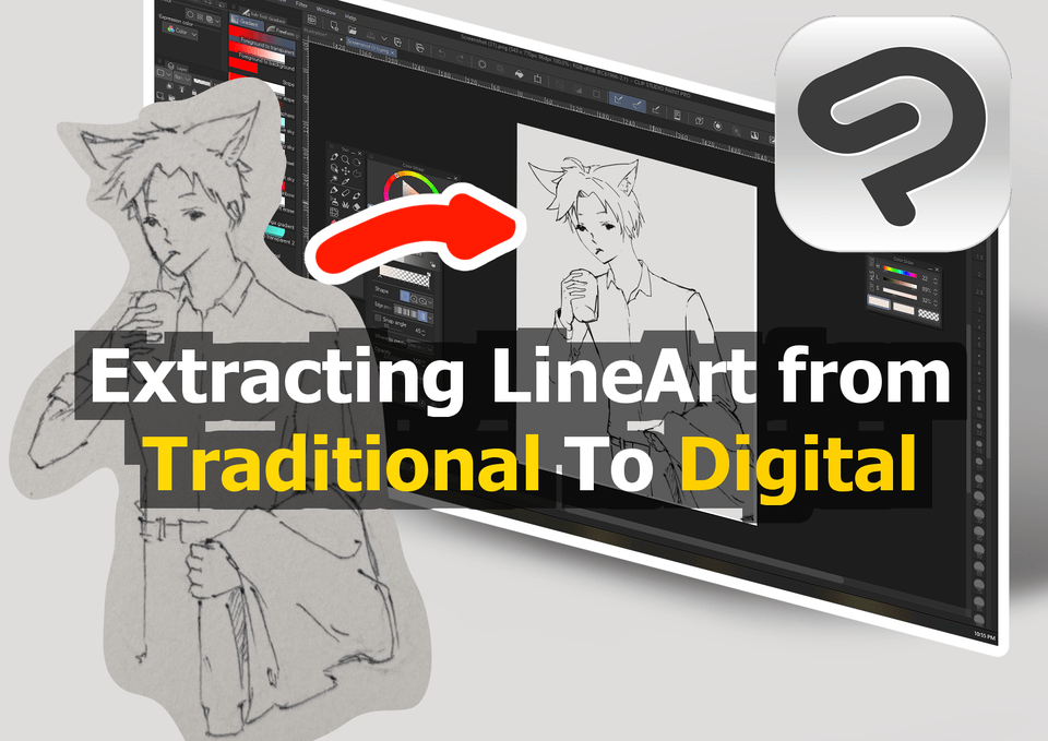 Extract Line from Traditional drawing into Digital with CSP by Zall ...