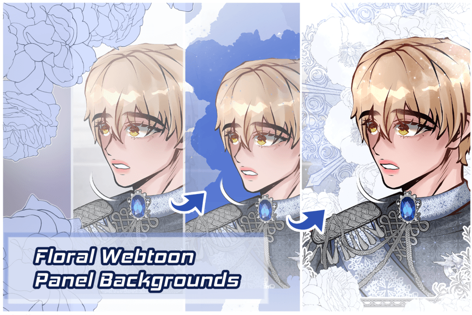 Latar Belakang Panel Webtoon Floral🌹 “Tips & Trik untuk WEBTOON #3 ...