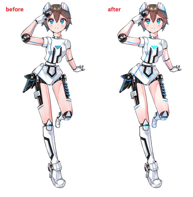 Cute Girl Robot Drawing