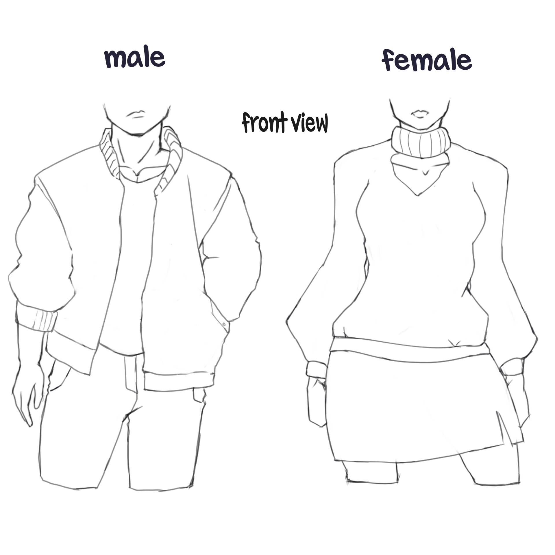 Anime Boy Clothes Sketch