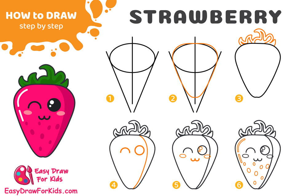Comment dessiner une fraise par Easydrawforkids - Astuces pour dessiner ...