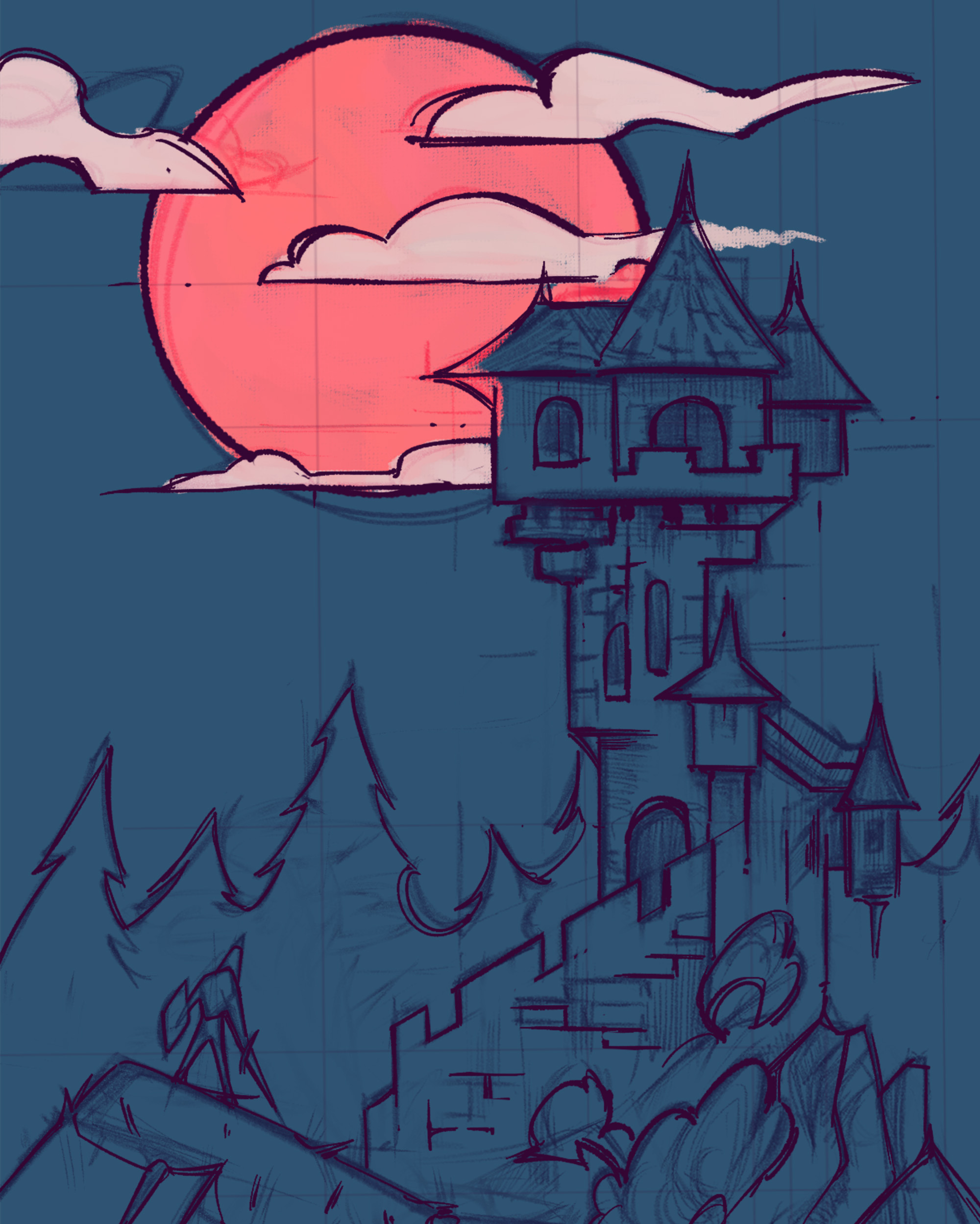 Anime Castle Drawings