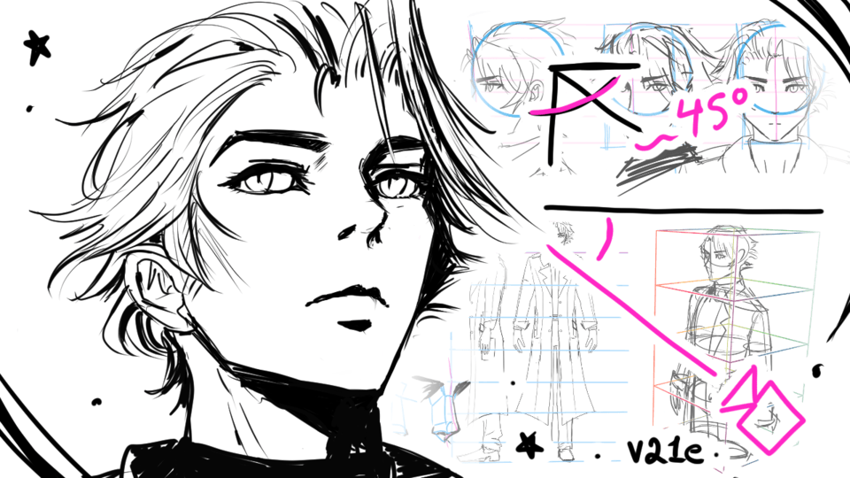 様々な角度の顔を自分のスタイルで描く方法 by Staviraa - お絵かきのコツ | CLIP STUDIO TIPS