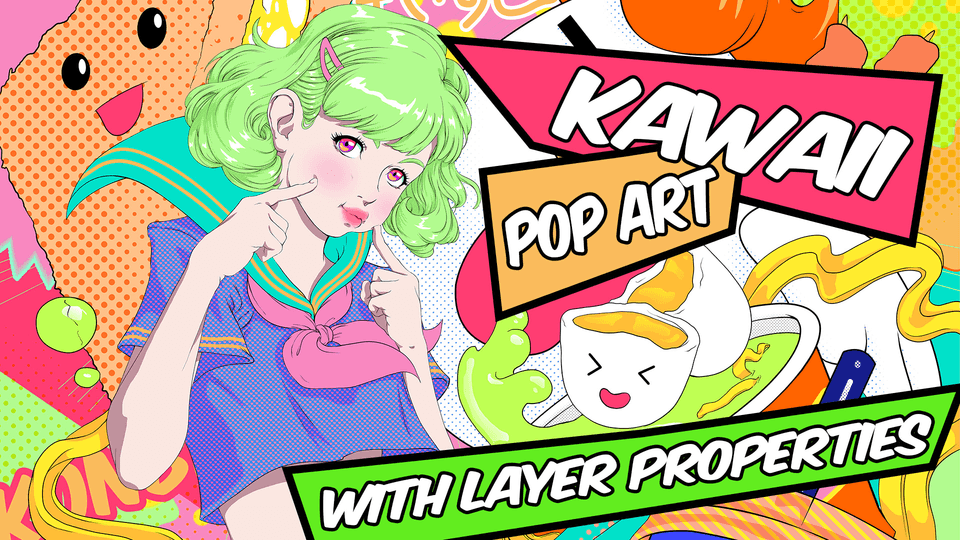 Combine Layer Properties to Make Modern Kawaii Pop Art by ...