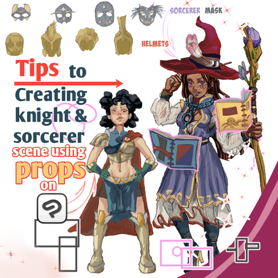 Tips to Creating knight & sorcerer scene using props on CSP. by Adöv_art(⁠☆⁠ ⁠☆⁠) - Make better ...