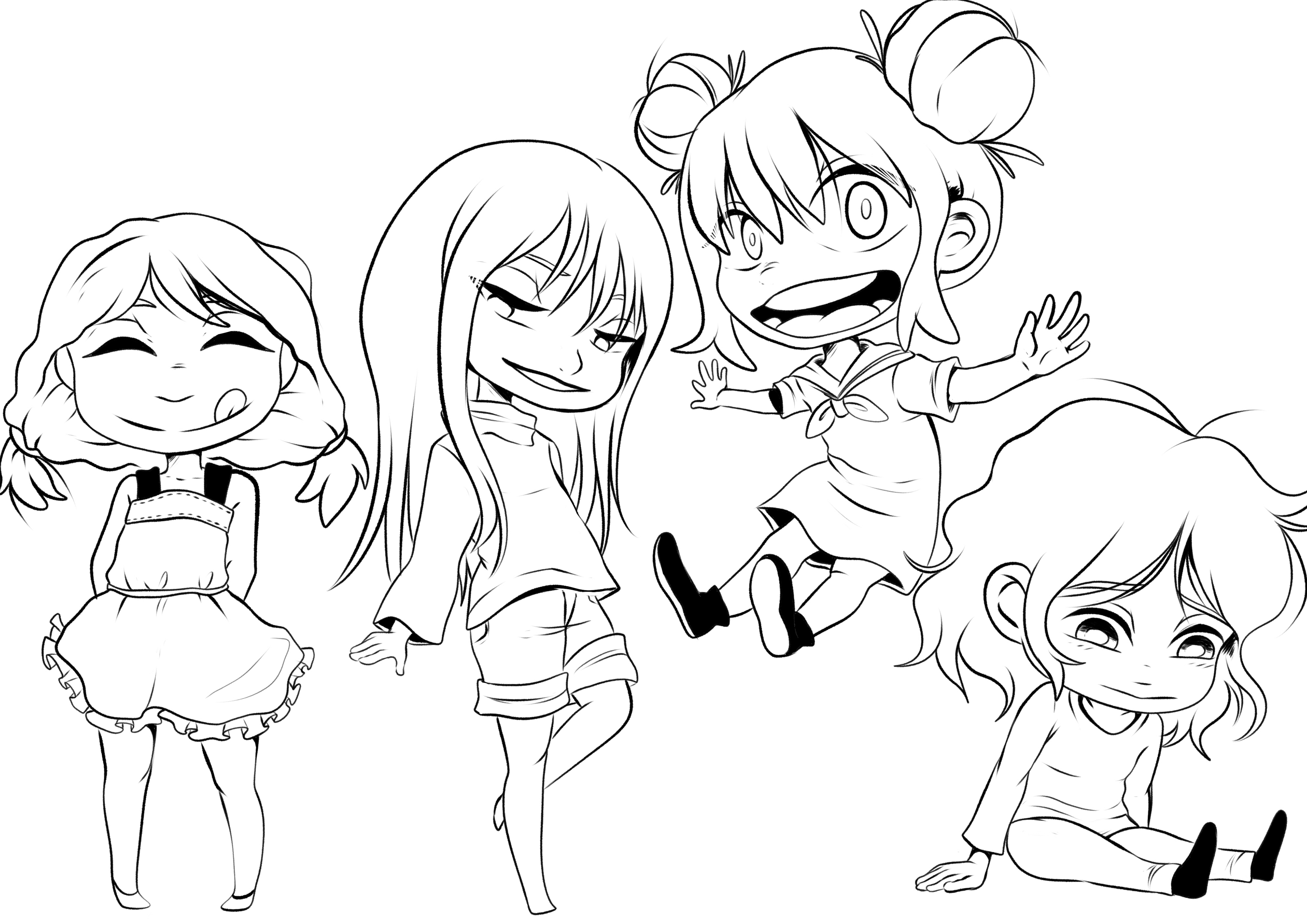 Chibi Anime Friends Drawing