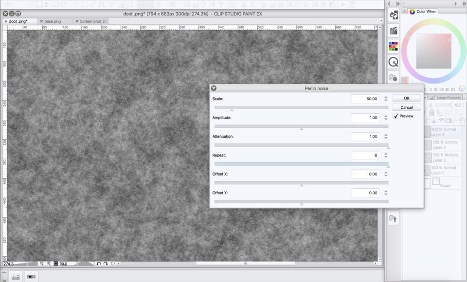 Fuzzy textures with perlin noise by noupatay - CLIP STUDIO TIPS