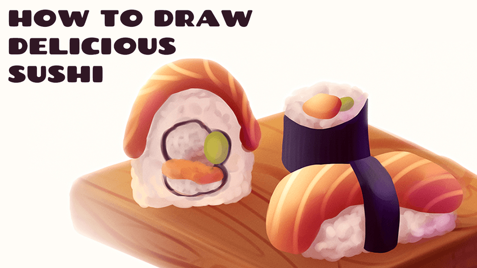 Realistic Sushi Drawing