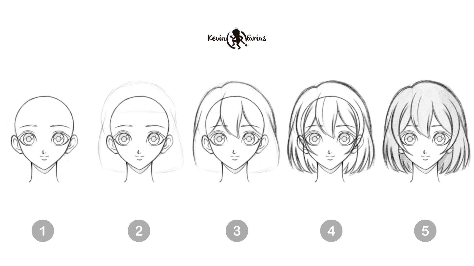 Cómo Dibujar Un Cabello De Anime Paso A Paso