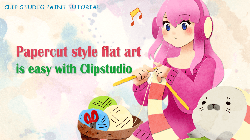 Papercut style flat art is easy with Clipstudio by viciaia - Make ...