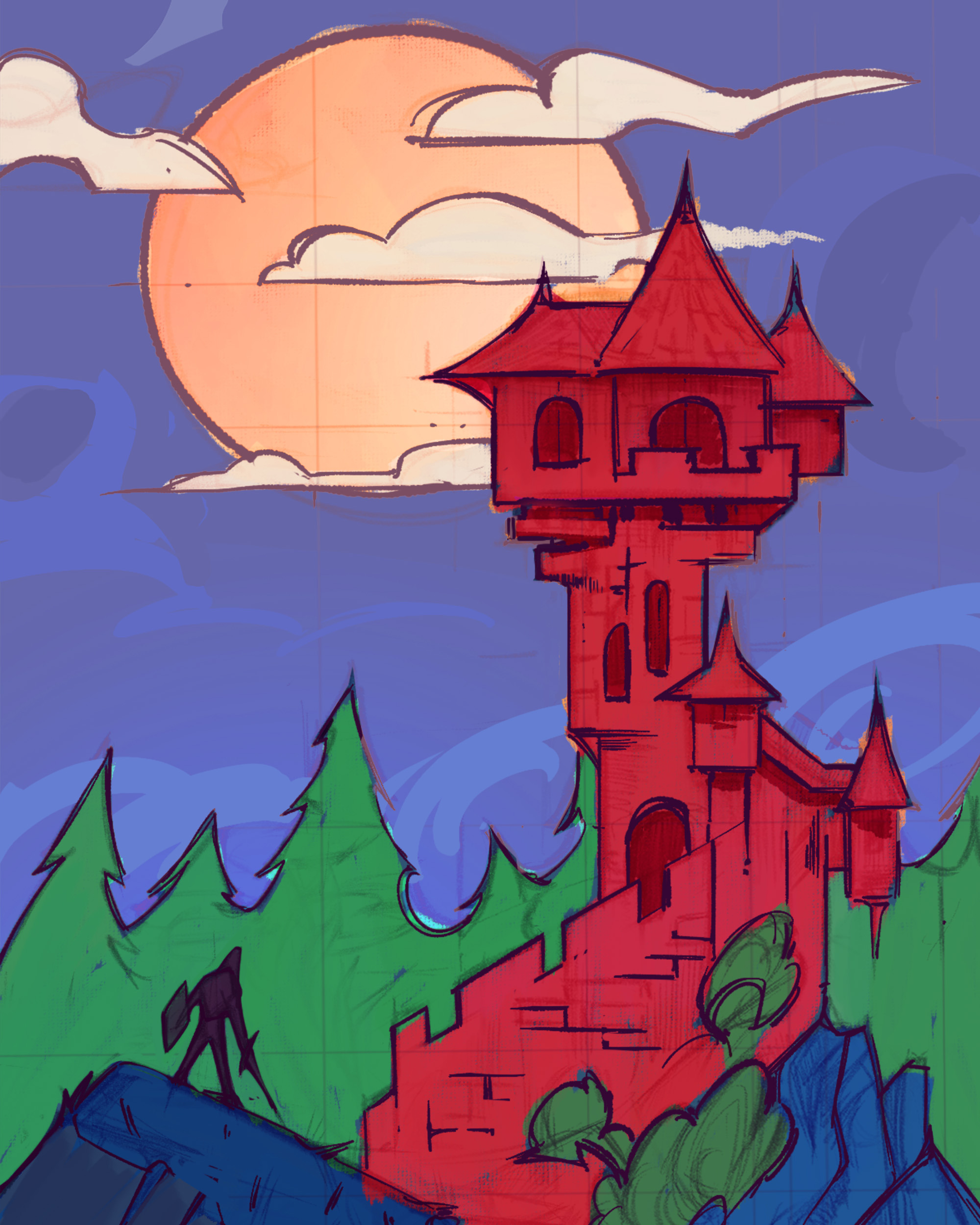Anime Castle Drawings