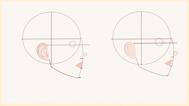 여자의 얼굴 그림의 옆모습