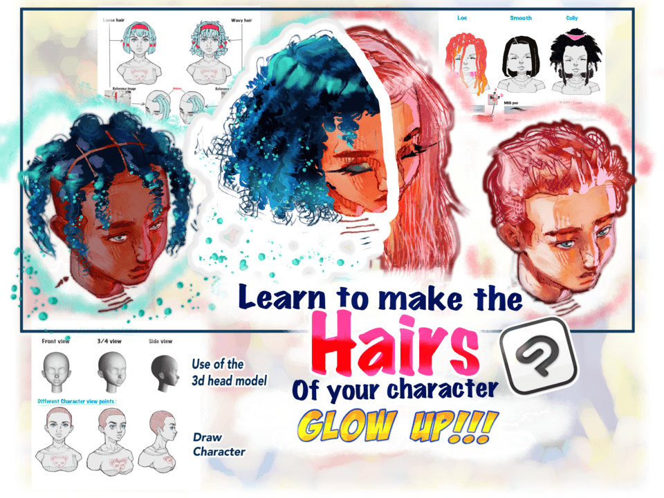 Learn ways to create unique hairstyles for your characters by is.AÖD ...