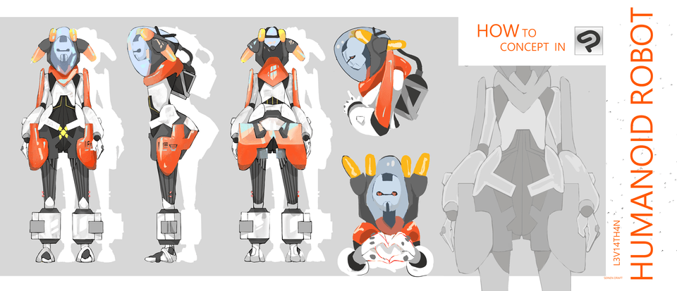 Create a Concept Sheet of a Hummanoid Robot (tutorial) by Rimeon - Make ...