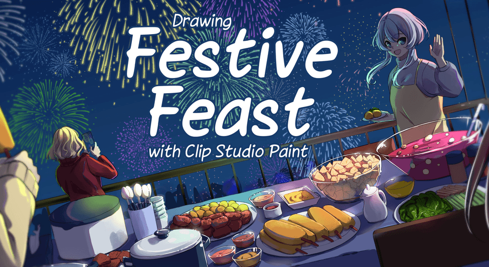 Drawing Fireworks Night Feast by Cheishiru - Make better art | CLIP ...
