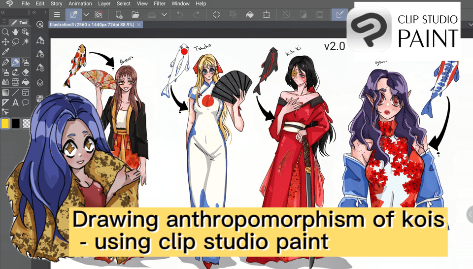 Tips: Drawing anthropomorphism of kois by Linfin_333 - Make better art | CLIP STUDIO TIPS