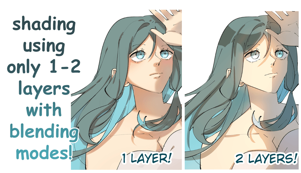 Shading Using Only 1-2 Layers with Blending Modes! by yitsuin - Make better art | CLIP STUDIO TIPS