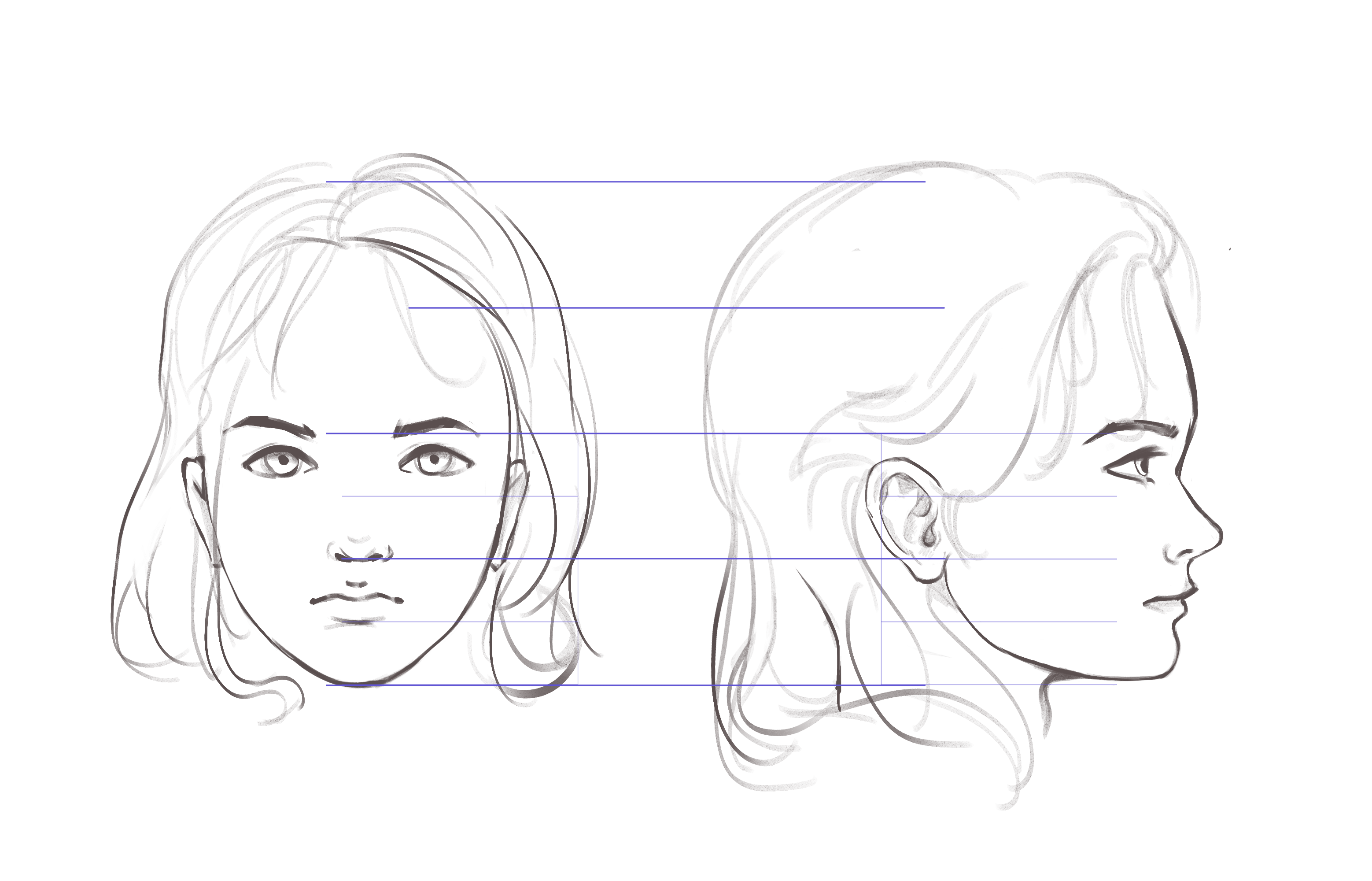 Child Face Drawing Side View