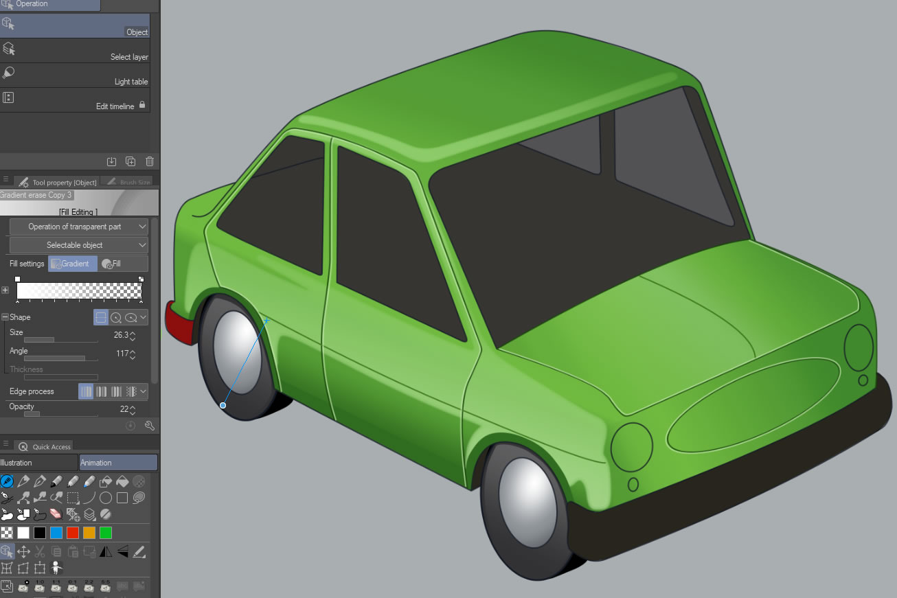 CARTOON CAR USING VECTORS AND GRADIENTS by Manleonardo - Make better ...