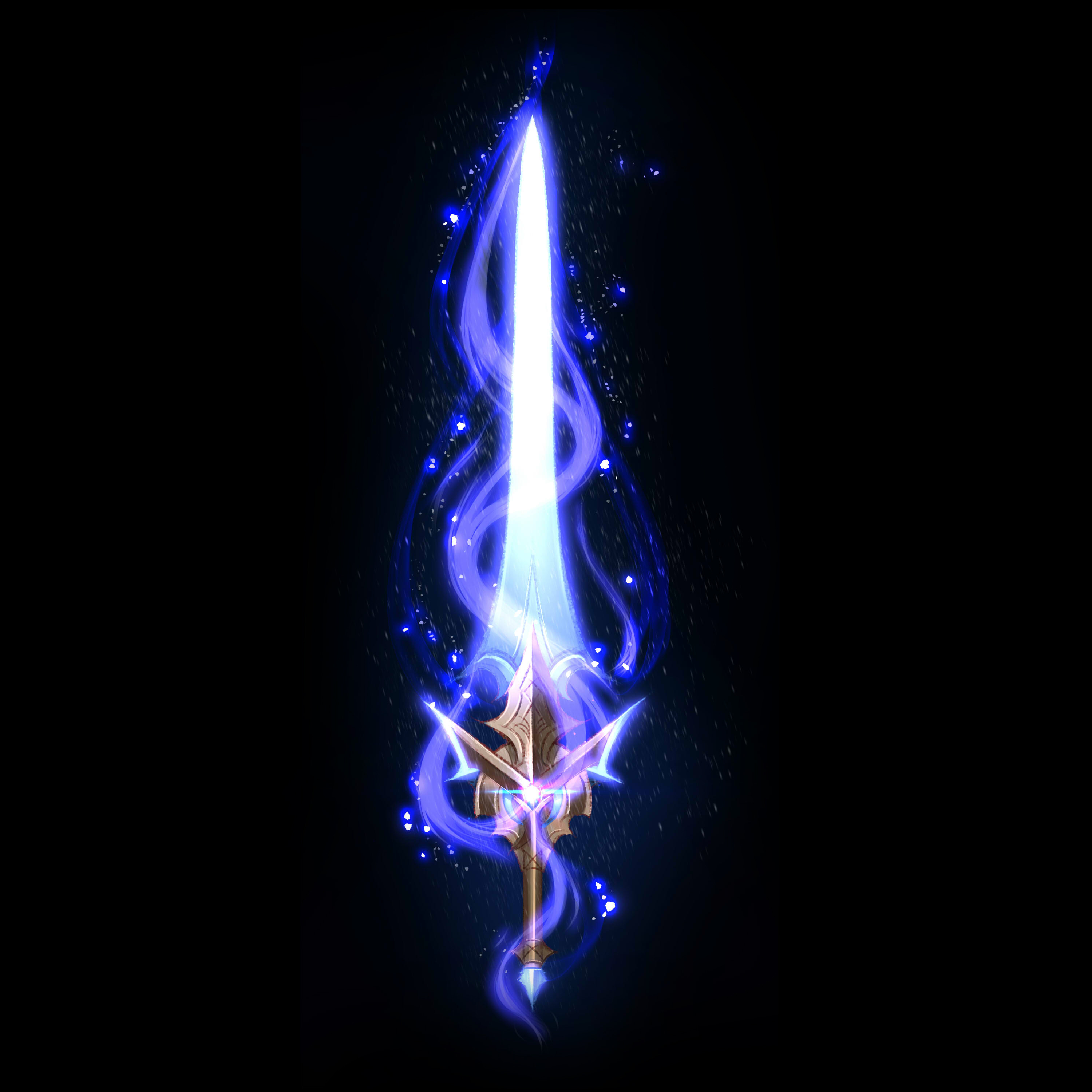 Anime Blue Fire Sword