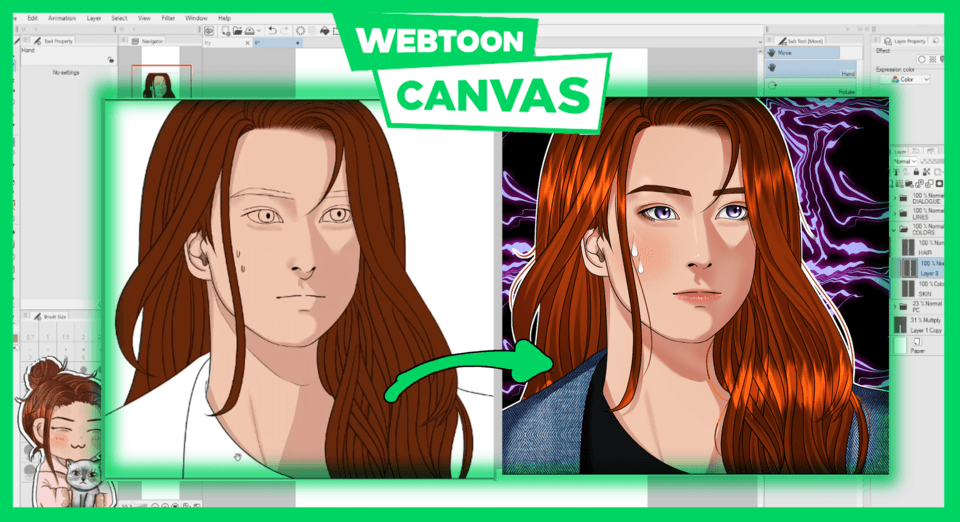 How I Make My Webtoon Episode! (Speed Process)(COLORING) “WEBTOON #6 ...