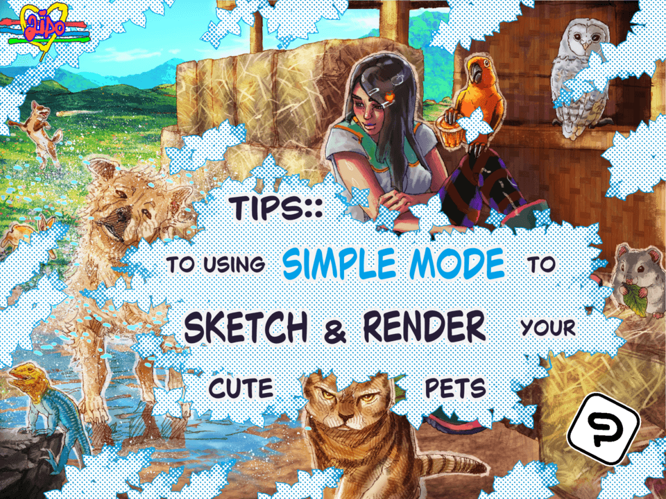 Tips to using simple mode to sketch & render your cute pets by is.AÖD ...