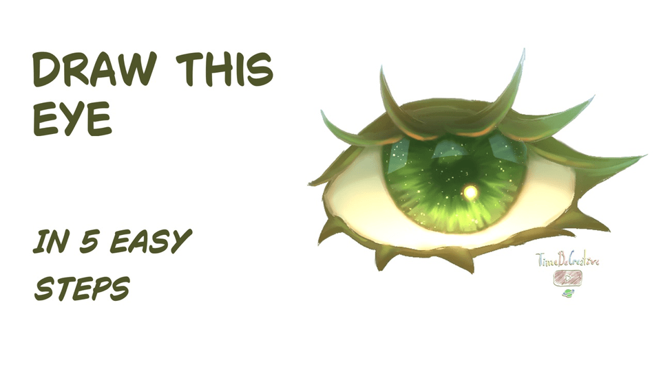 How to draw stylized green eye in 5 steps for beginners by ...