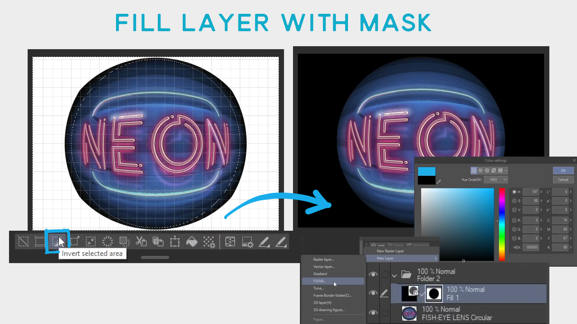 Fish-eye Lens Effect in Clip Studio (Diagonal & Circular) by ED. - Make ...