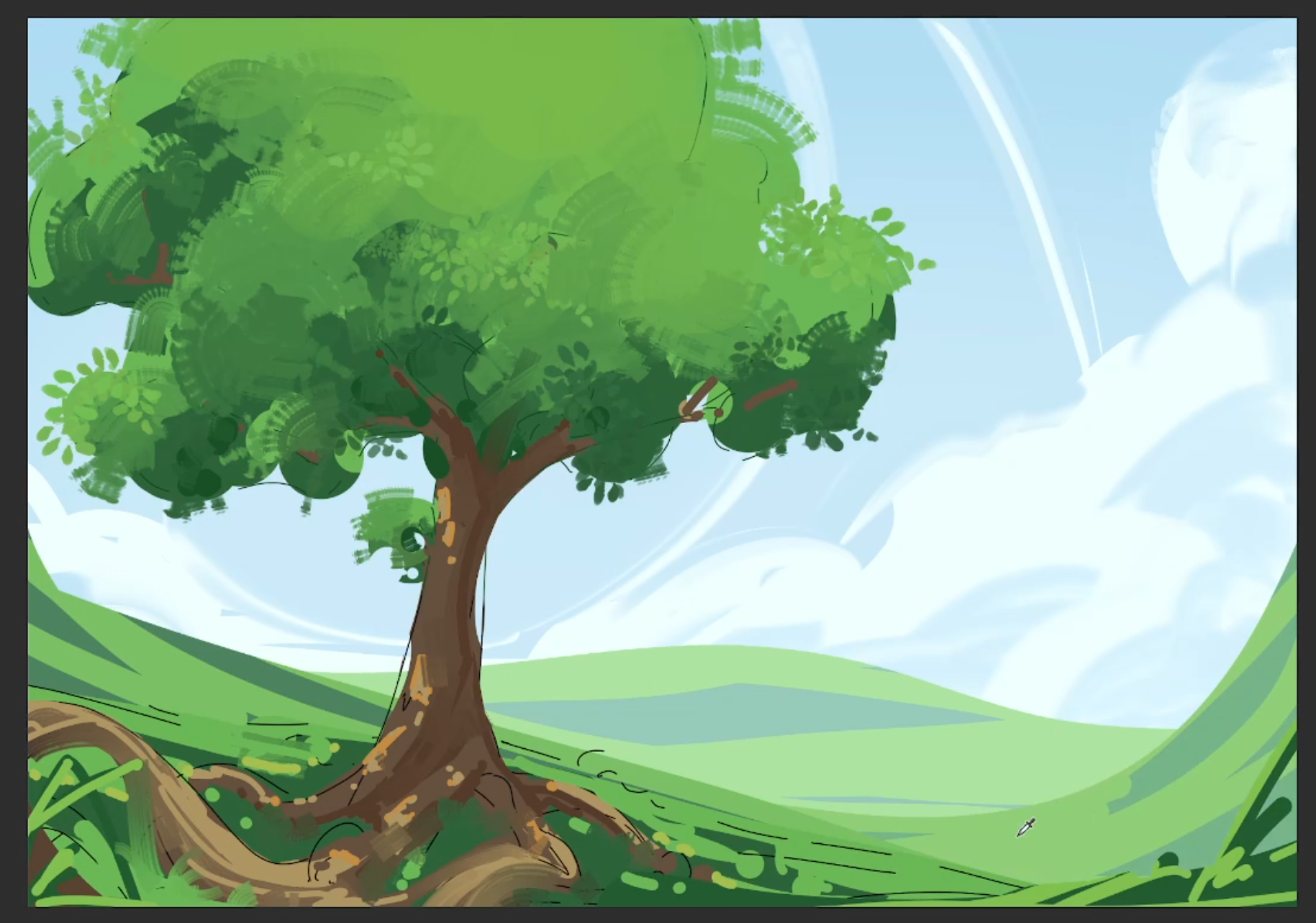 Silueta De árbol Con Sombra