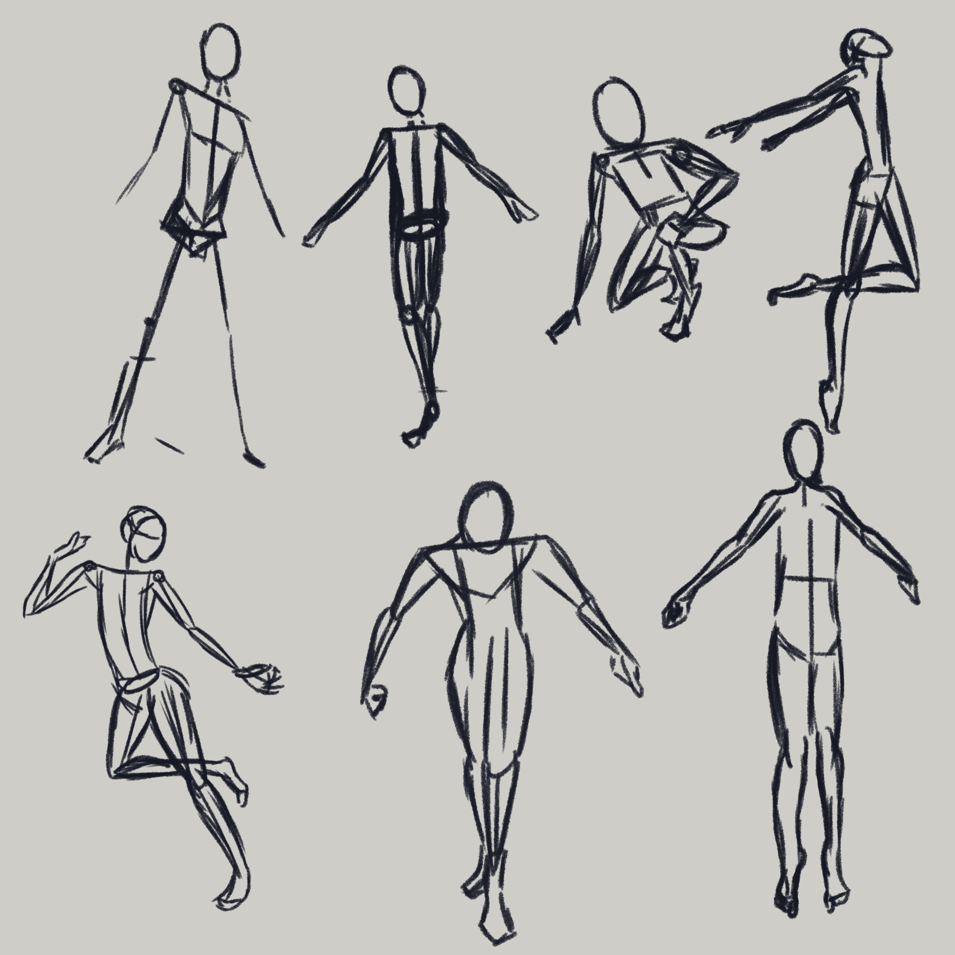 Human Figures In Different Positions