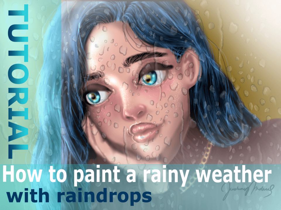 How to paint a rainy weather with raindrops by Jenma - Make better art ...