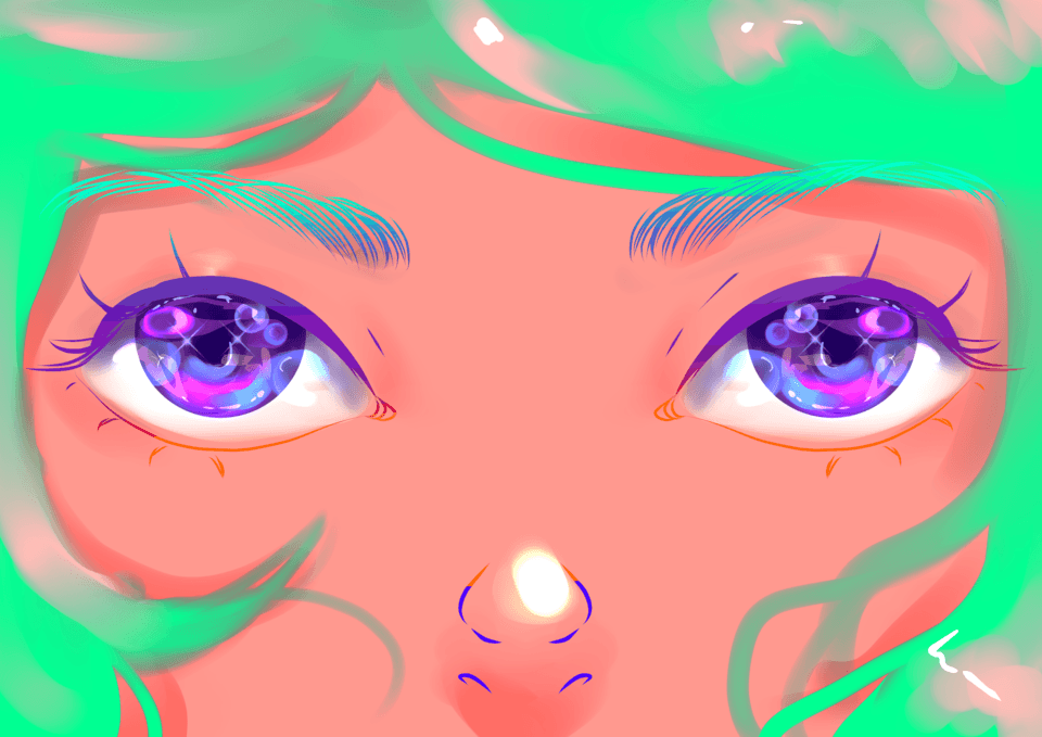 How to draw simple 2D Sparkling Eyes “Drawing eyes with Coton Mainty #1 ...