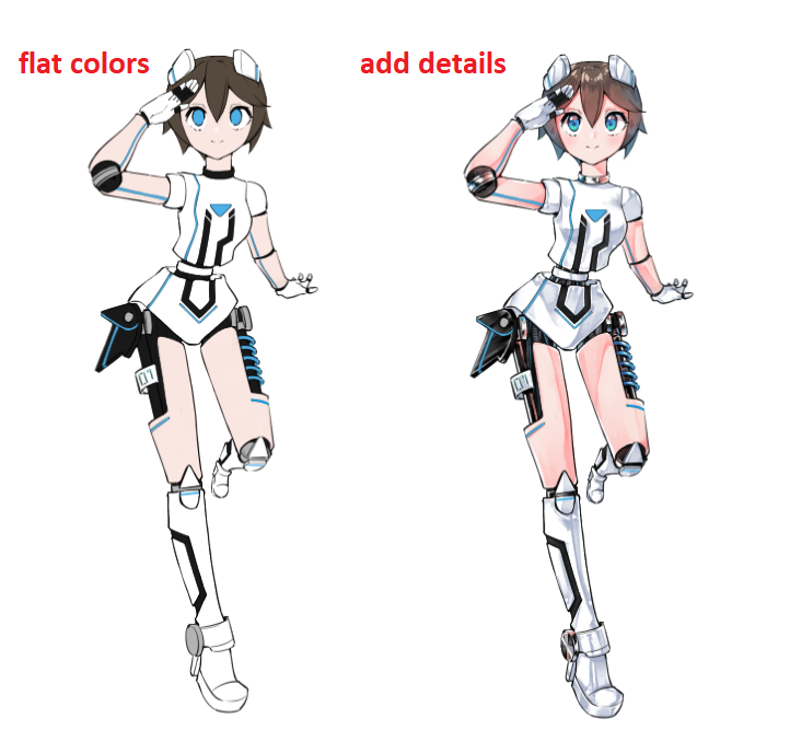 Cute Girl Robot Drawing