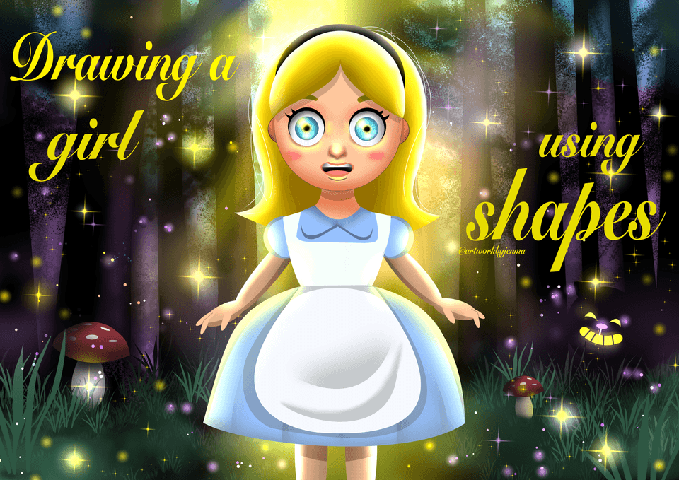 Drawing a girl using shapes “Drawing a girl using shapes #1” by Jenma ...