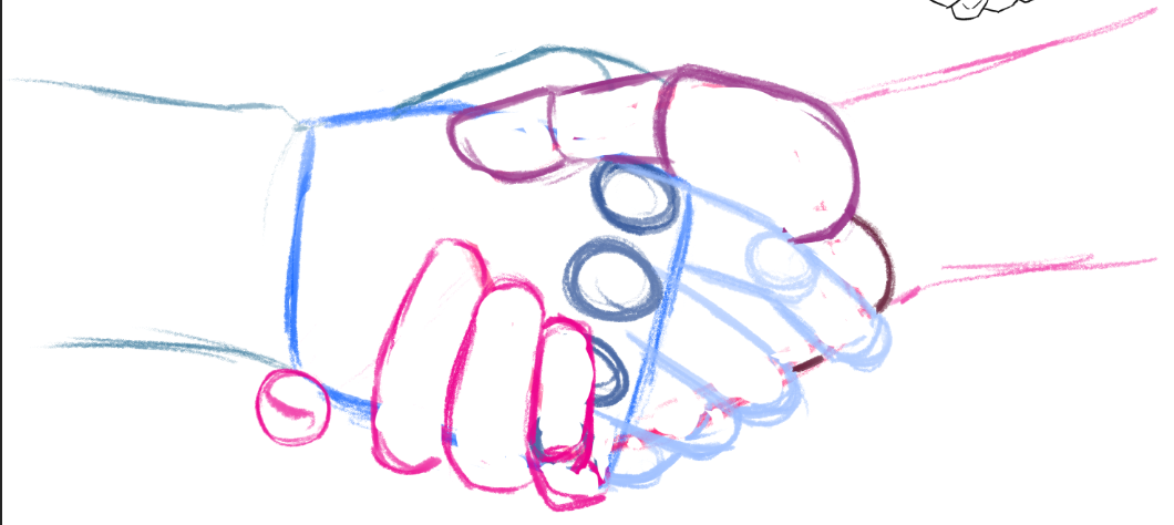 Two Hands Holding Drawing