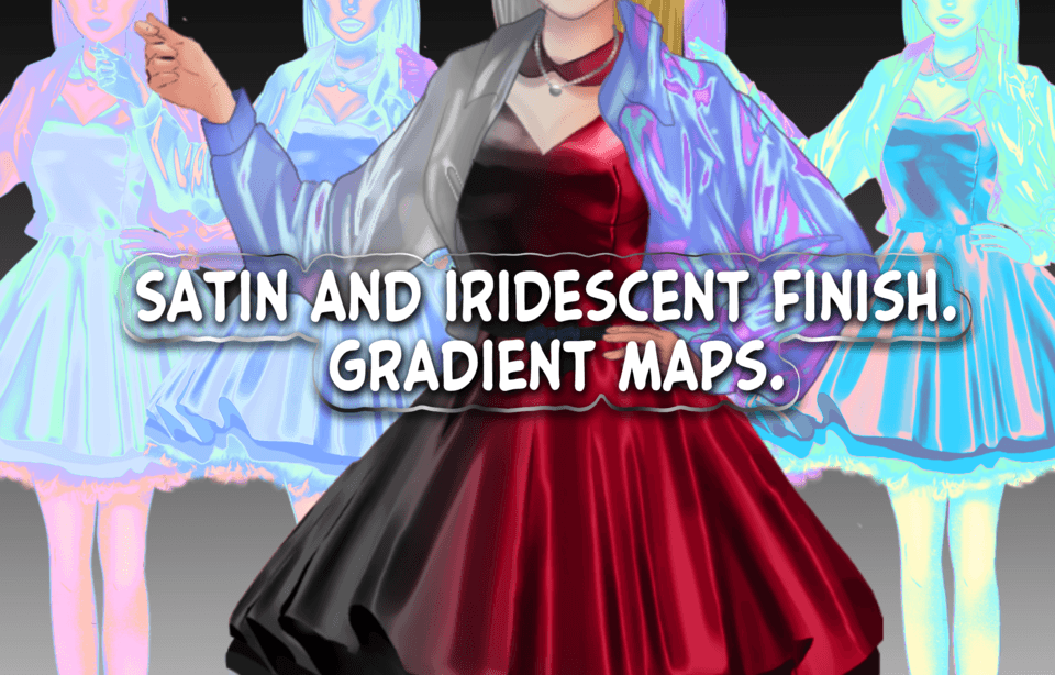 Acabamento acetinado e iridescente. Mapas de Gradiente. por Strach ...