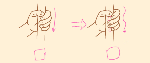 Hand Holding Pole Drawing