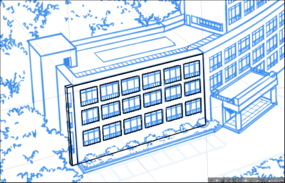 Anime School Building Drawing