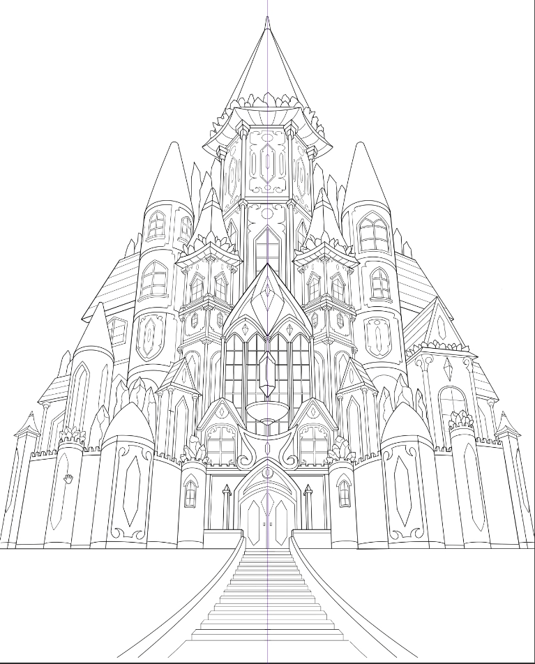 Castle Wall Drawing
