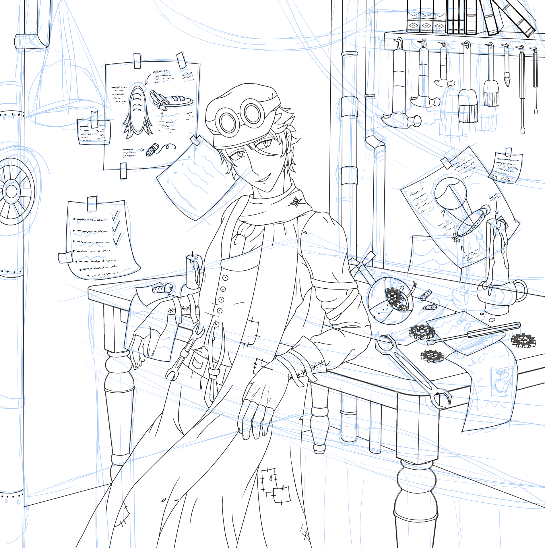 Anime Steampunk Boy Drawing