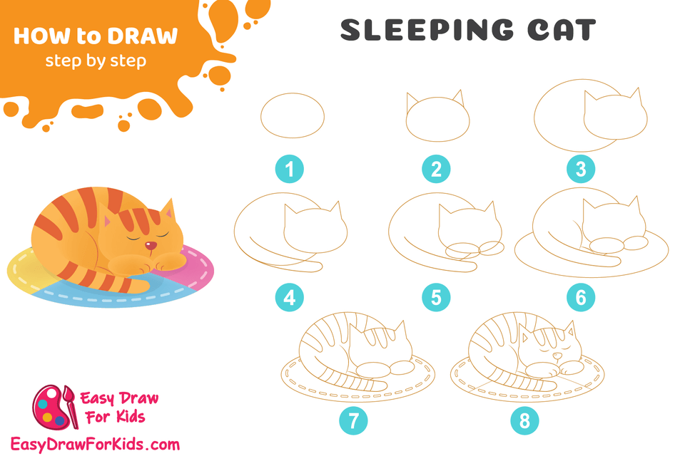 How To Draw A Sleeping Cat by Easydrawforkids - Make better art | CLIP ...