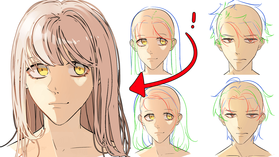 Drawing Hair: Simplified + Quick & Easy CSP Hair Hack by yitsuin - Make ...