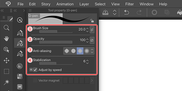 5.Adjusting drawing qualities “[iPad] Finding and adjusting brushes for ...